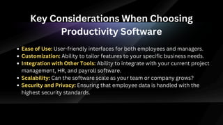 Key Features and Benefits of Productivity Measurement Software for ...