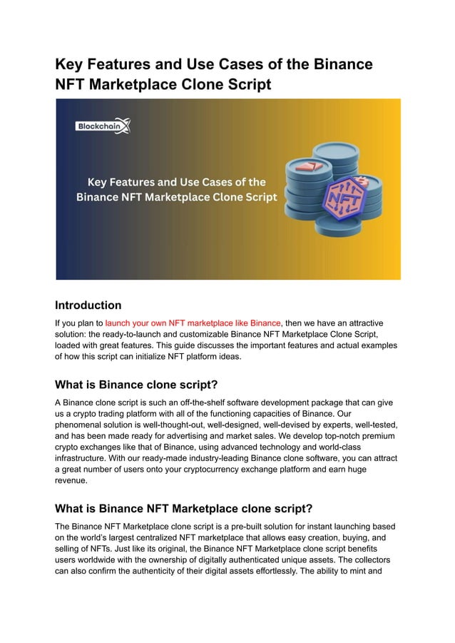 Key Features and Use Cases of the Binance NFT Marketplace Clone Script.pdf