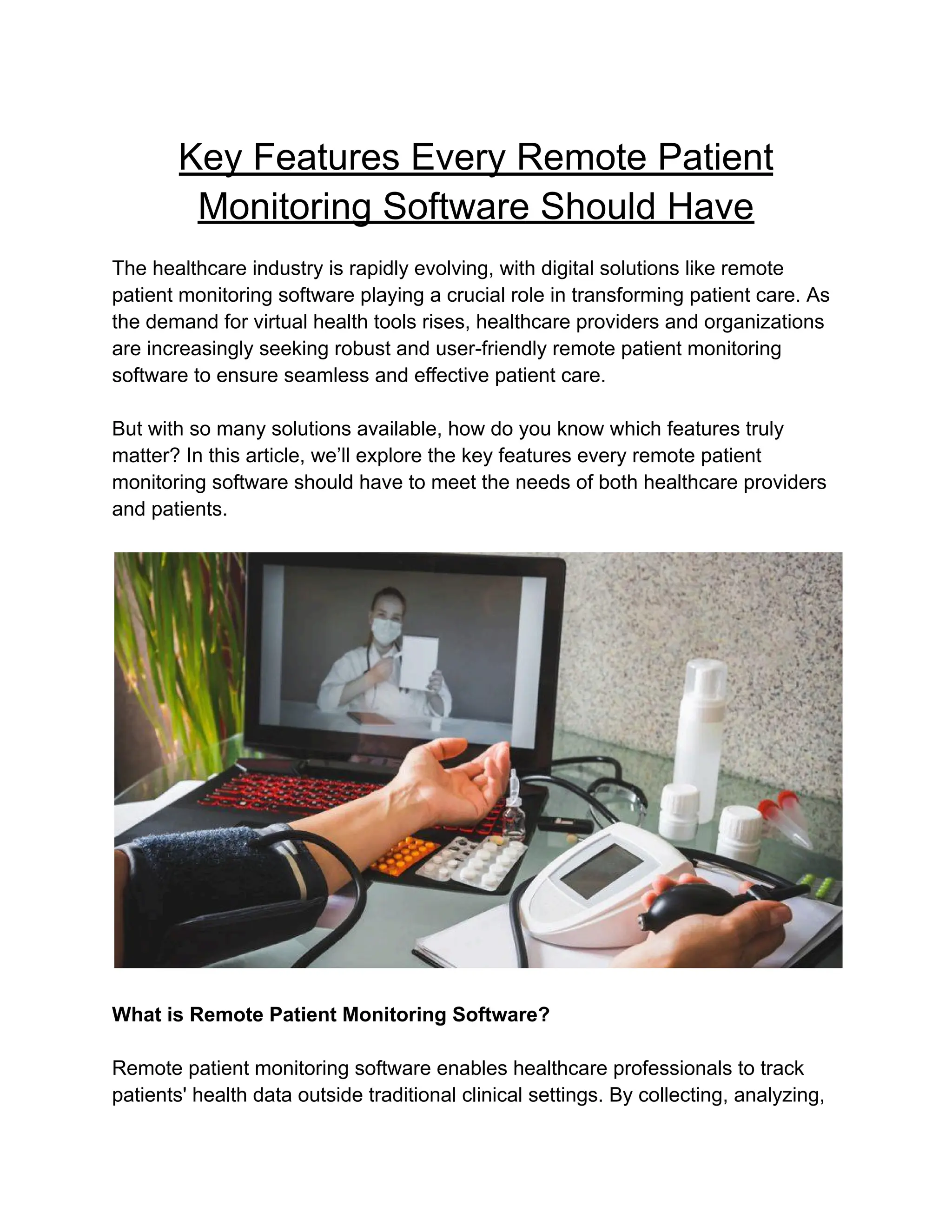 Key Features Every Remote Patient Monitoring Software Should Have | PDF
