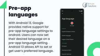 Key Features of Android 13 | PDF