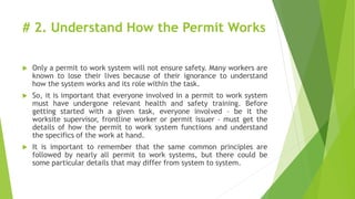 Key Features of an Effective Permit to Work System | PPTX