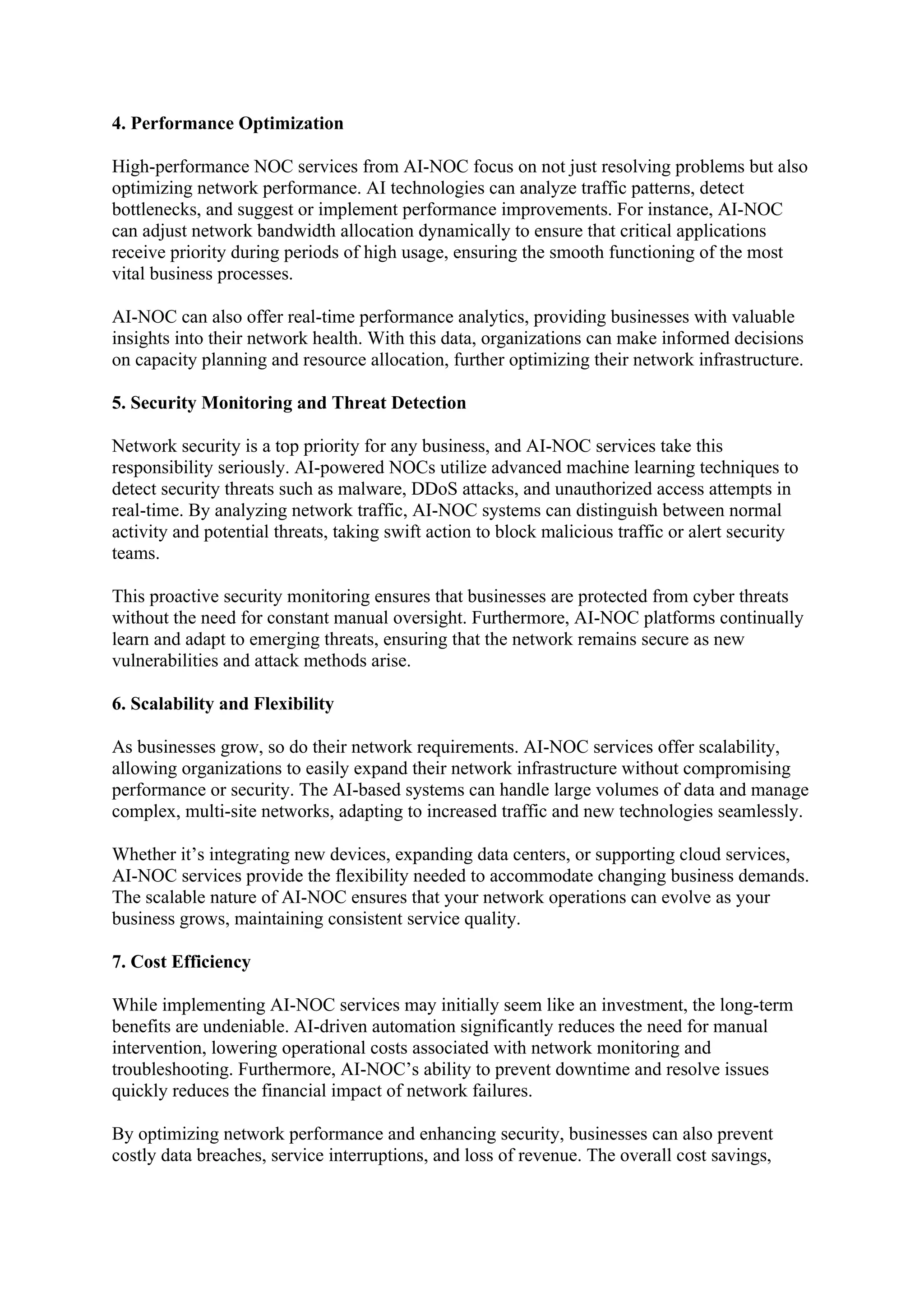 Key Features of High-Performance NOC Services from AI-NOC | DOCX