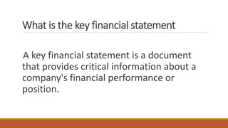 Key Financial Statement.imcome statement, balance sheet,cash flow ...