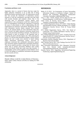 Key findings from information security survey at higher education ...