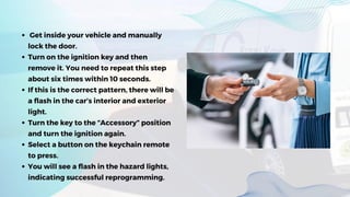 Reprogramming of Remote Car Key Fob | Car Key Services | PDF