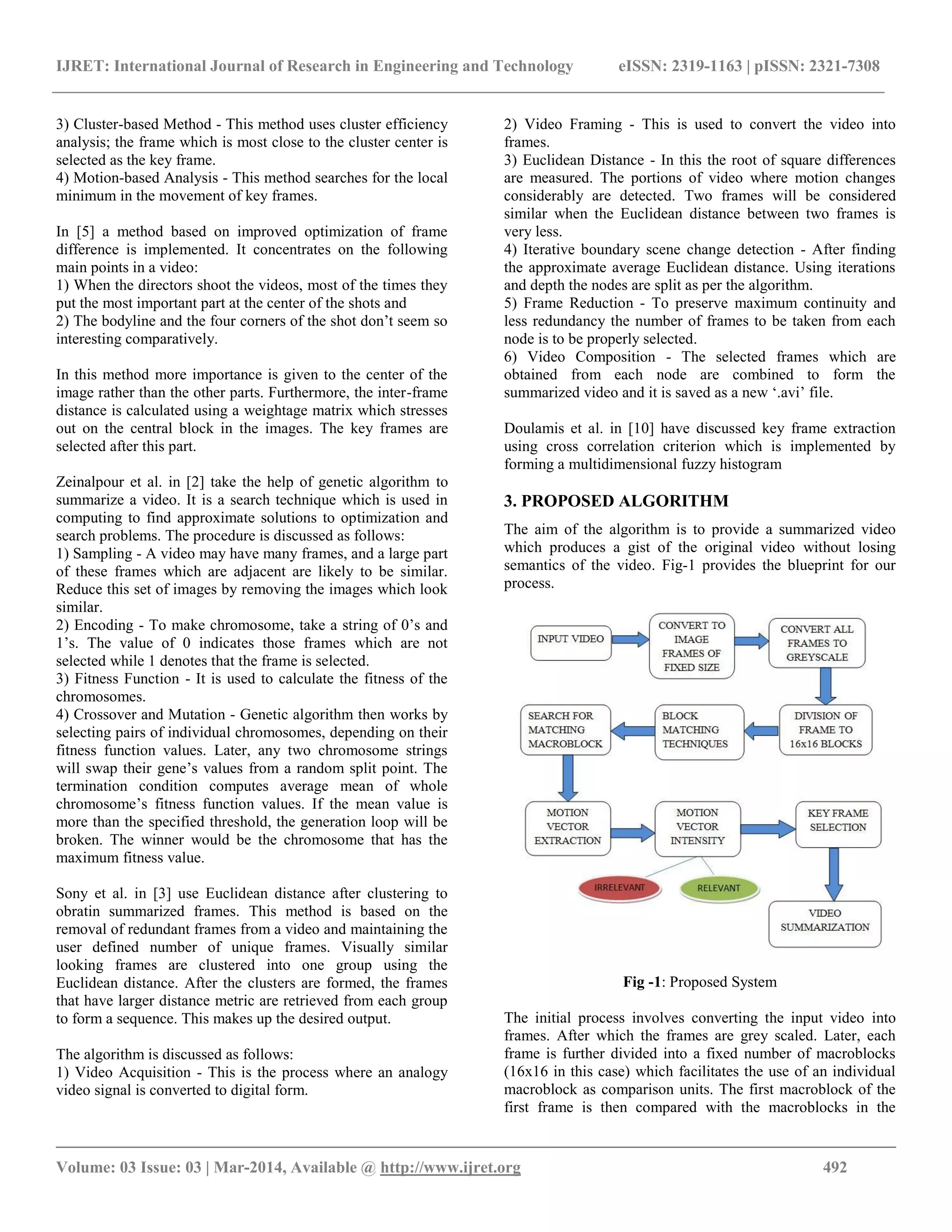 Key Frame Extraction For Video Summarization Using Motion Activity