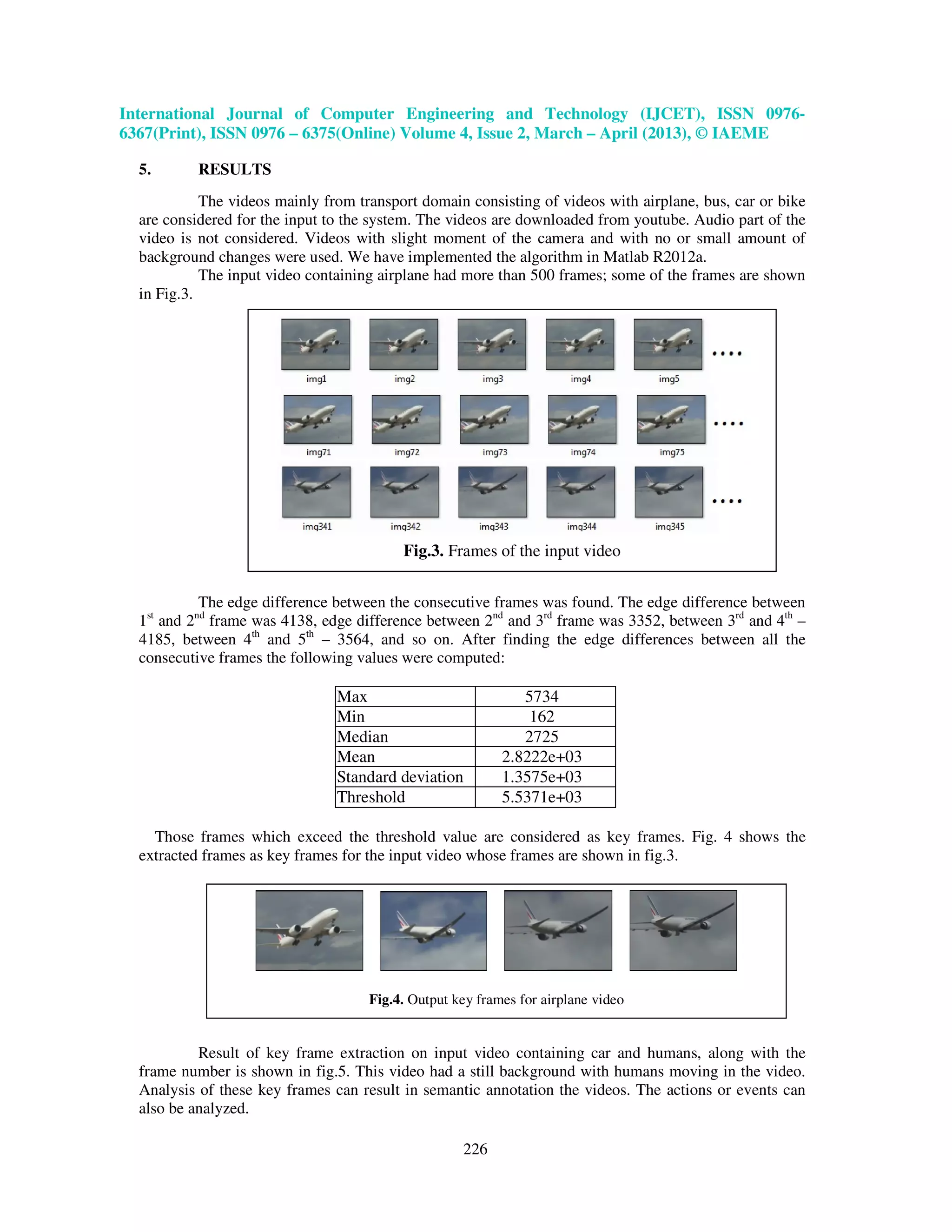 Key Frame Extraction Methodology For Video Annotation Pdf Video Software Computer Software