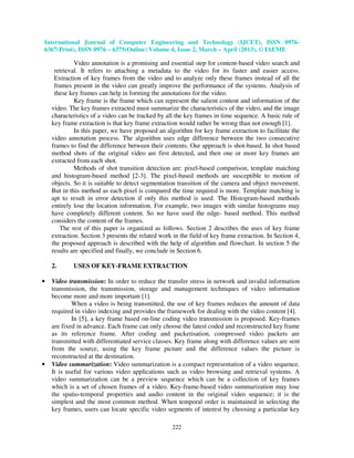 Key frame extraction methodology for video annotation | PDF | Video Software | Computer Software ...