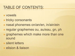 Key french sounds & spellings | PPTX