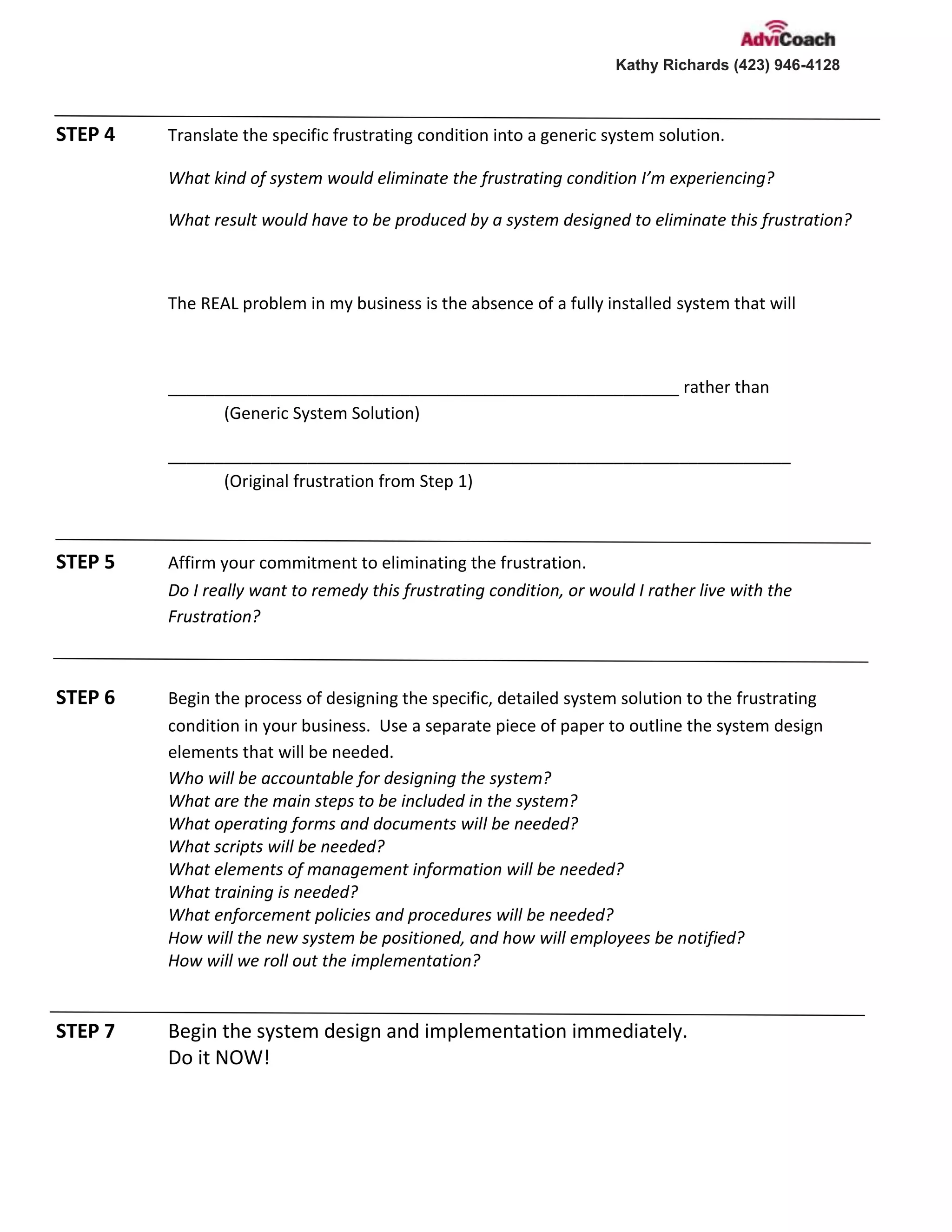 Key frustration process worksheet | DOCX