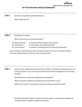 Key frustration process worksheet | DOCX