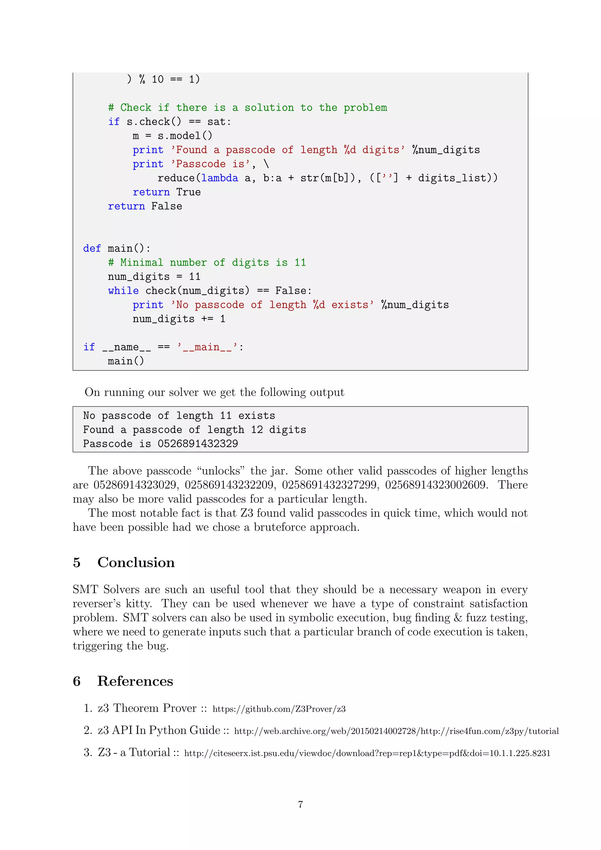 Keygenning using the Z3 SMT Solver | PDF