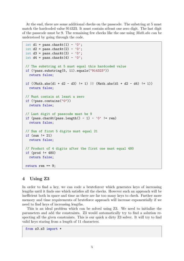 Keygenning using the Z3 SMT Solver | PDF