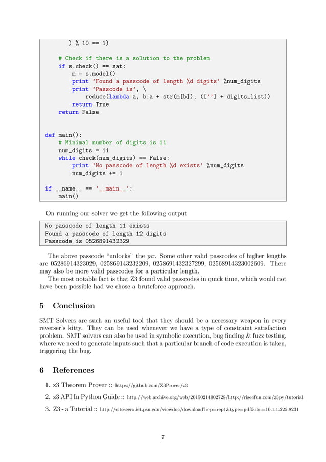 Keygenning Using The Z3 Smt Solver Pdf