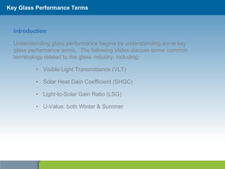 Key Glass Performance Measures | PPTX