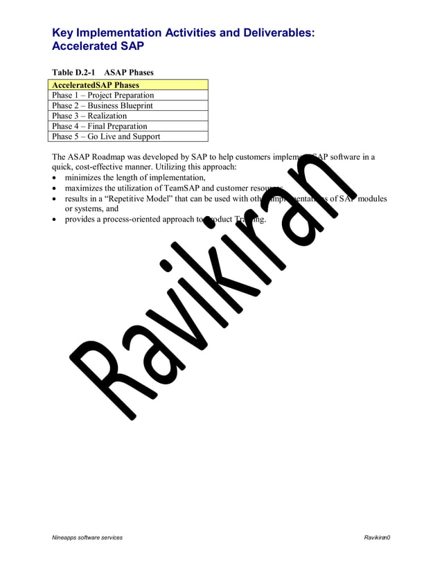 Key implementation activities_asap | PDF