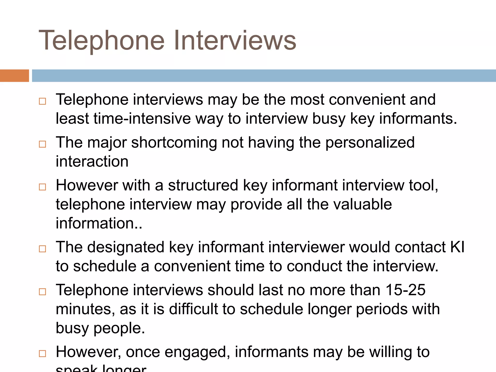 Key informant interview | PPTX | Resume Writing and Advice | Job Search