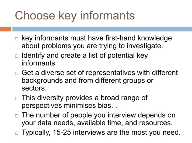 Key informant interview | PPT