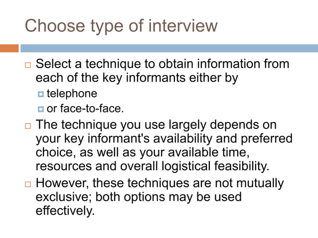 Key informant interview | PPT
