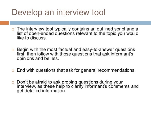 Key informant interview