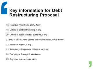 Key Information For Debt Restructuring Proposal | PPT