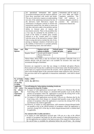 IDFC Large Cap Fund _Key information memorandum | PDF