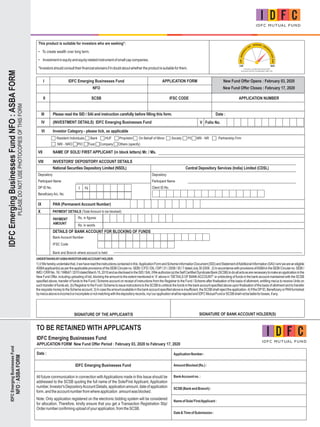 IDFC Emerging Businesses Fund_Key information memorandum | PDF