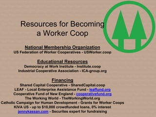 Model of a Worker-Owned Cooperative | PPTX