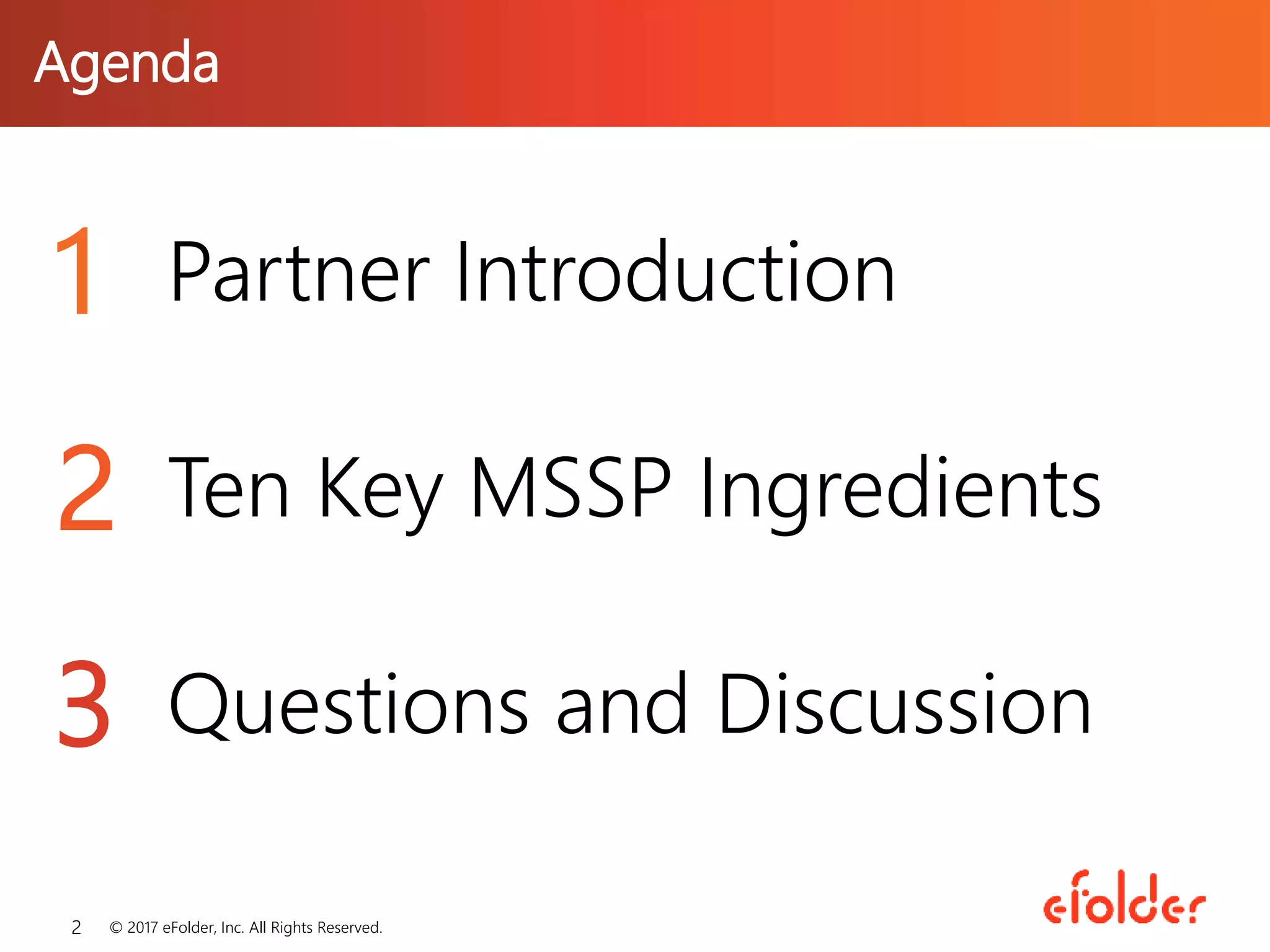 Key Ingredients for Your MSSP Offering | PPTX