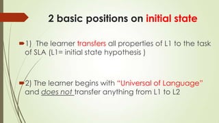 Key issues in 2nd language acquisition | PPTX