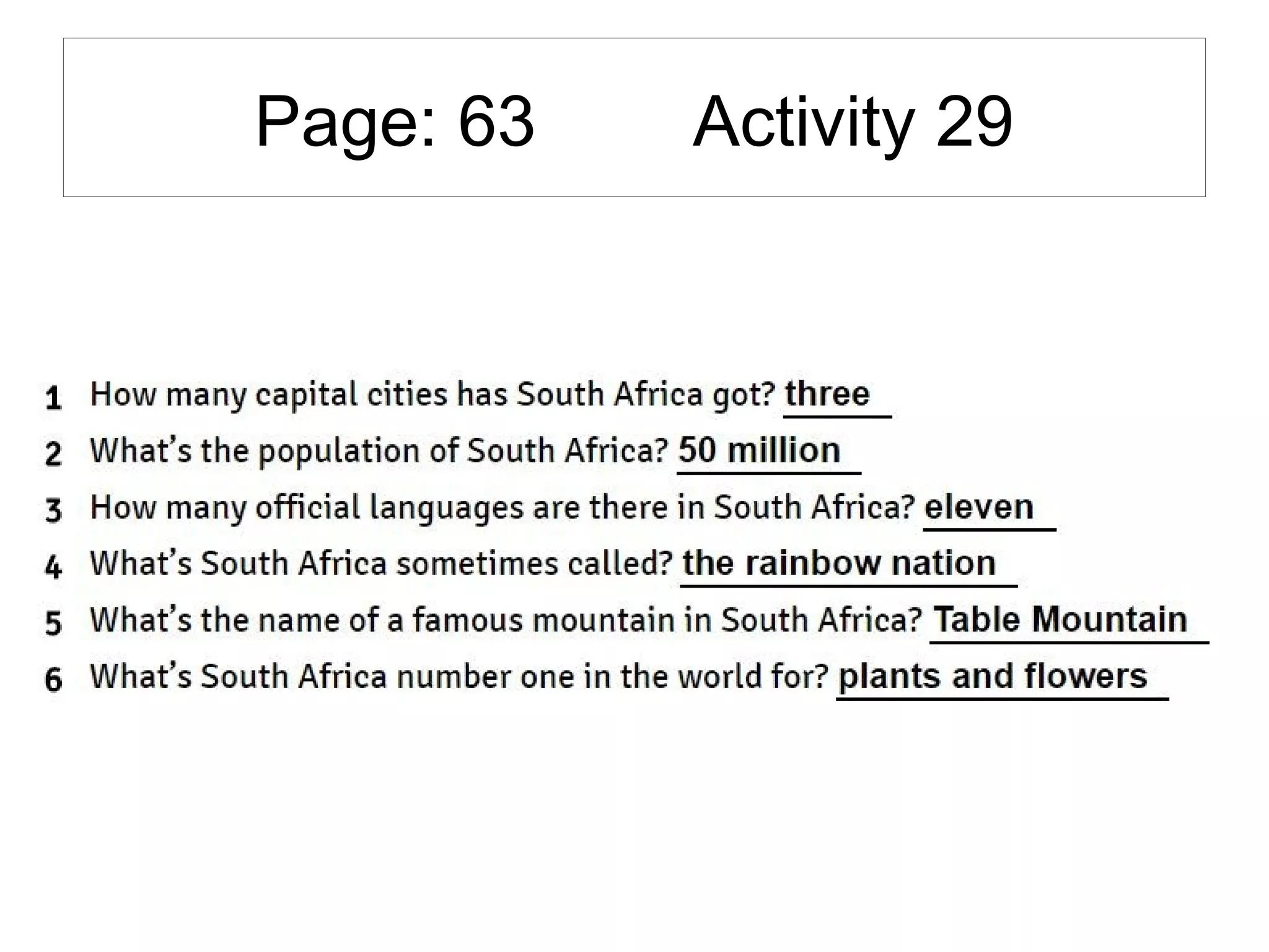 Key lets read south africa culture quiz | PPT
