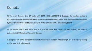 Keylogging resistant visual authentication Protocols | PPTX