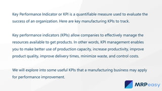 Key manufacturing business metrics | PDF