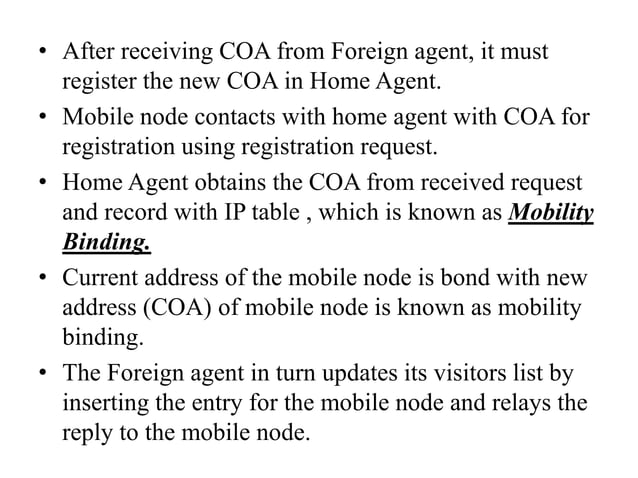 Key mechanism of mobile ip | PPSX | Computer Networking | Computing