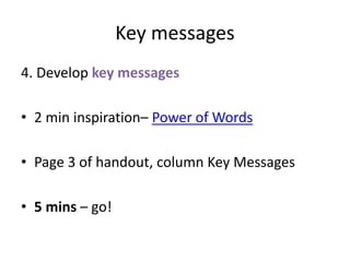 Key messages elevator pitch | PPTX