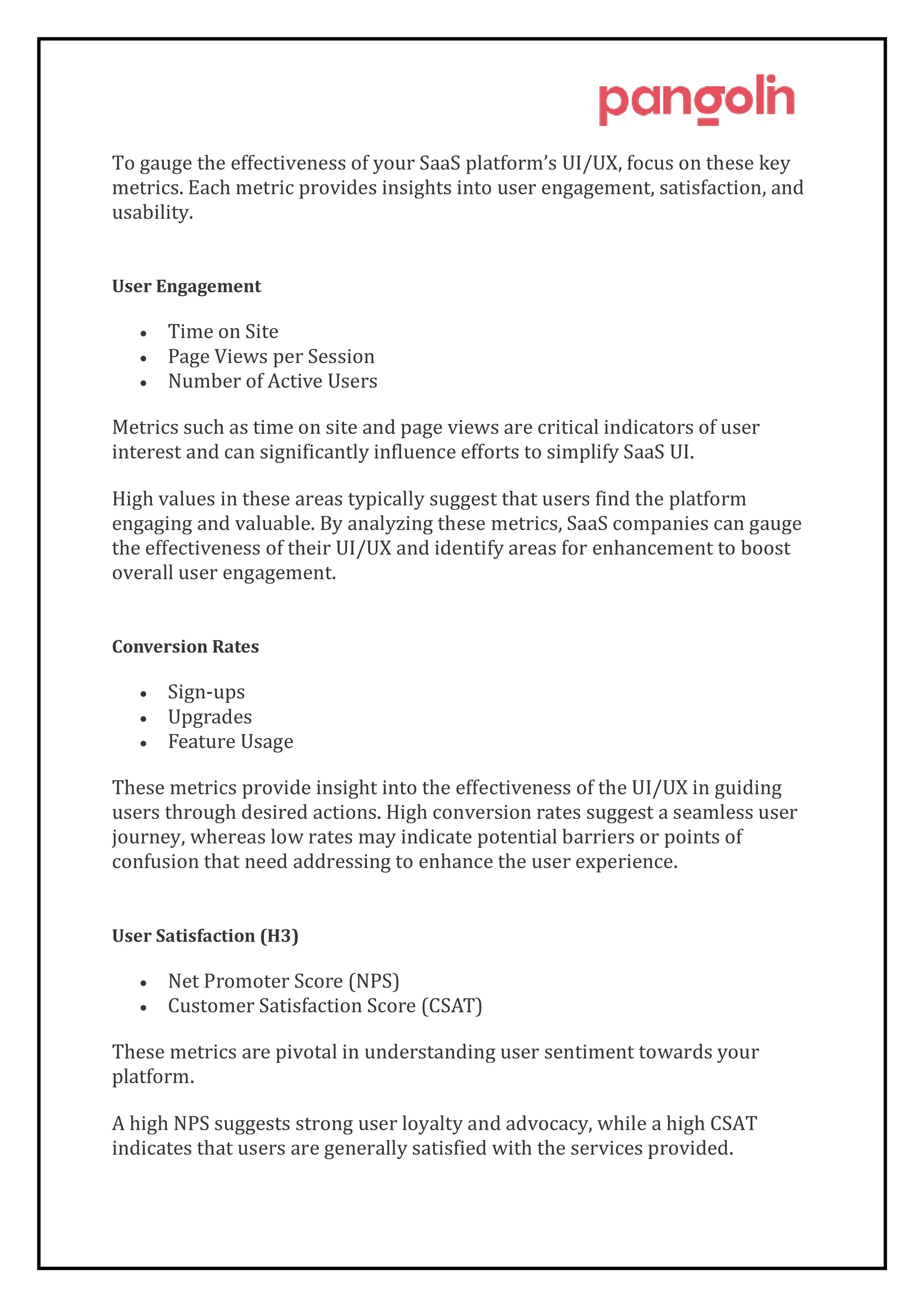 Key Metrics for Measuring UI and UX Success | PDF | Web Development ...
