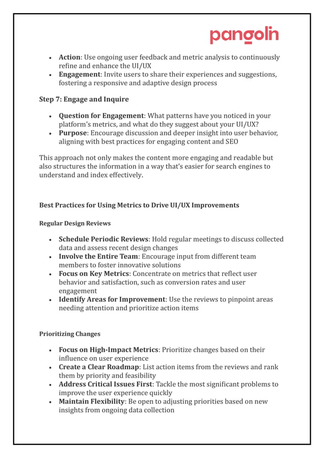 Key Metrics for Measuring UI and UX Success | PDF | Web Development ...