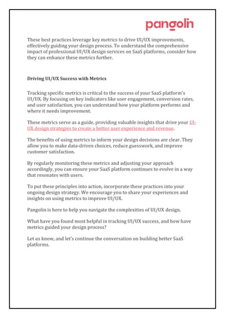 Key Metrics for Measuring UI and UX Success | PDF | Web Development | Internet