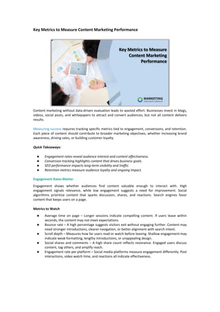Key Metrics to Measure Content Marketing Performance - Marketing ...