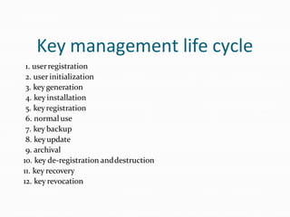 key management in cryptography and network security | PPTX