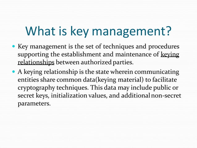 key management in cryptography and network security | PPTX