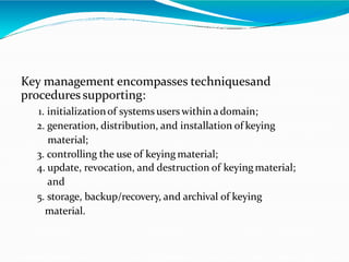 key management in cryptography and network security | PPTX