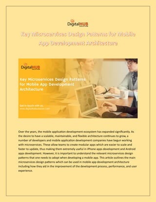 Key Microservices Design Patterns for Mobile App Development ...