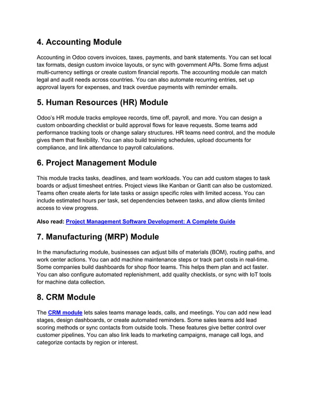 A Comprehensive Guide to Customizing Key Modules in Odoo ERP | PDF