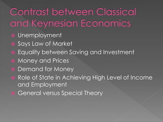 Keynes & classical theory | PPTX