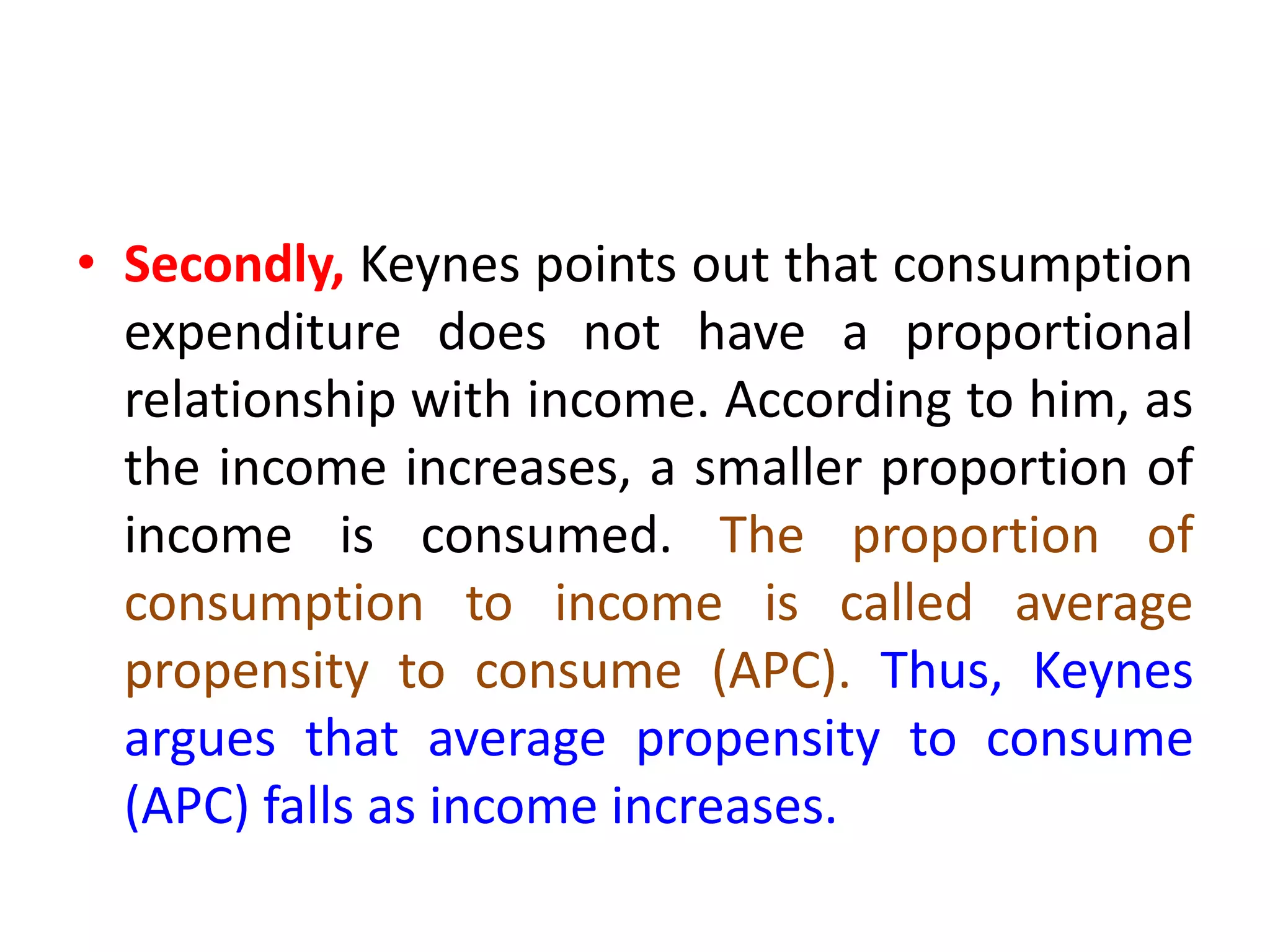 Keynes’s psychological law of consumption | PPTX