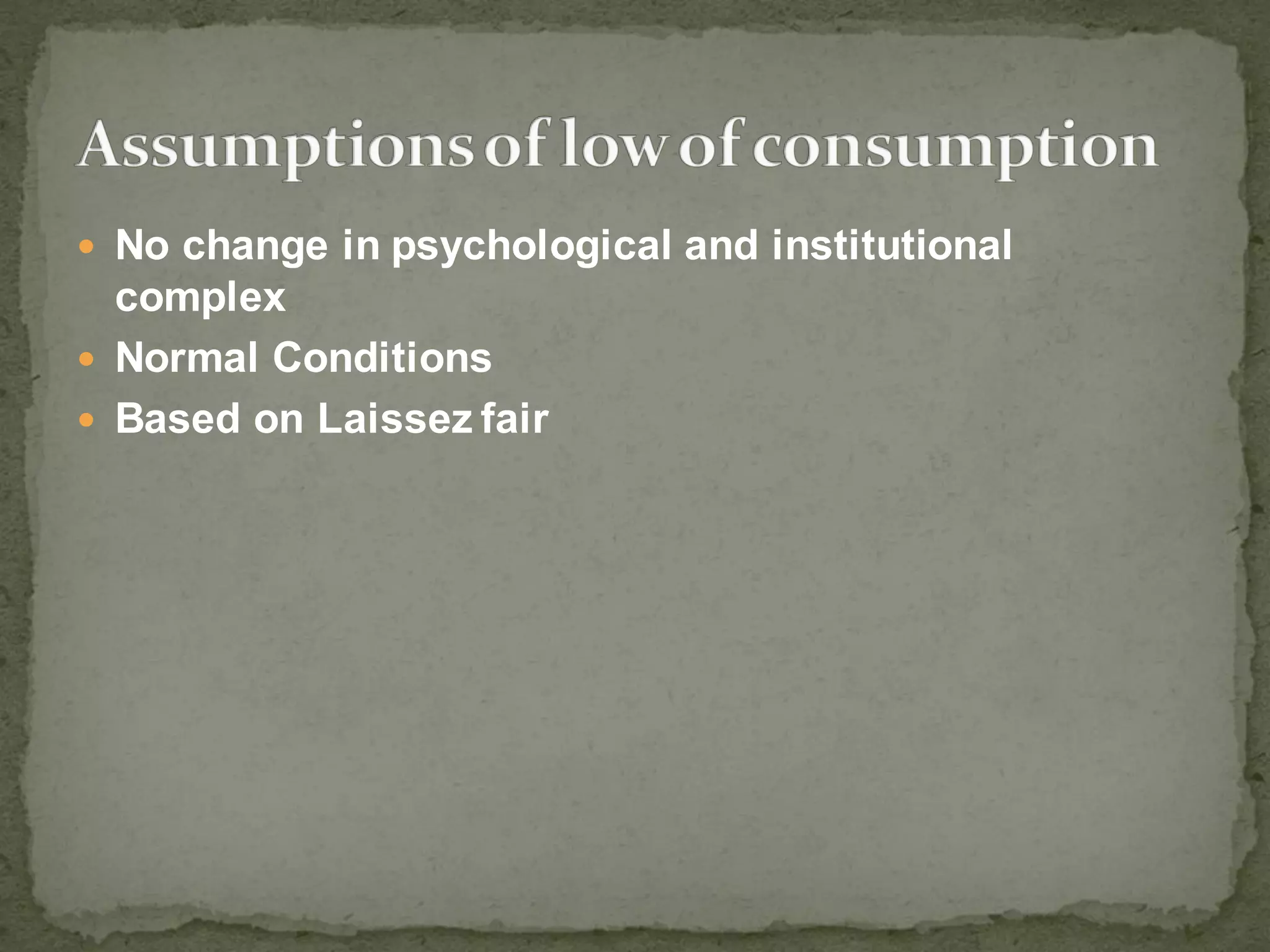 Keynes's psychological law of consumption | PDF
