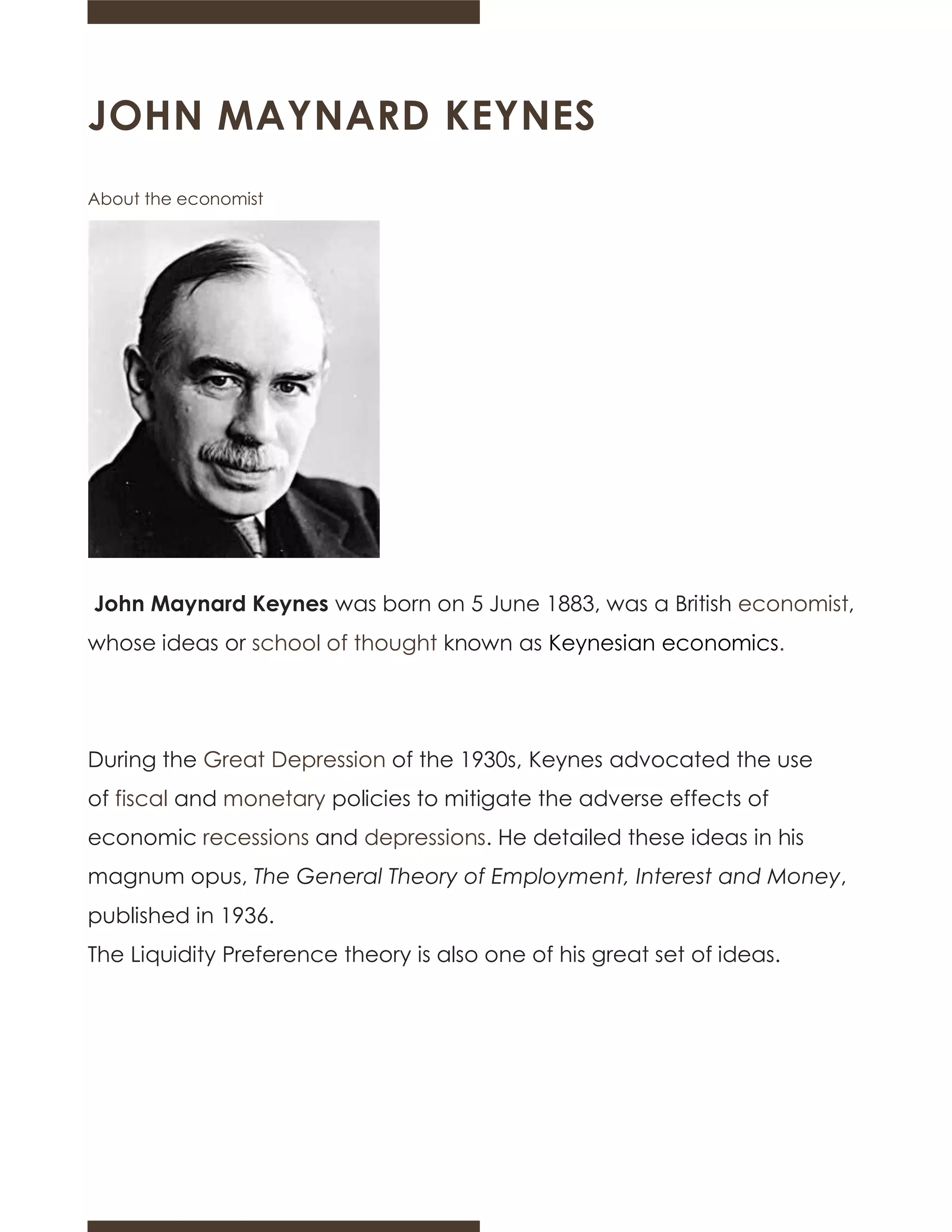 Keynes liquidity preference theory of interest rates and income ...