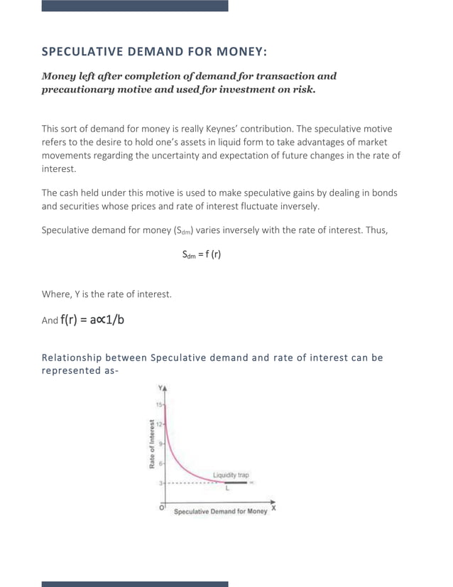 Keynes liquidity preference theory of interest rates and income ...