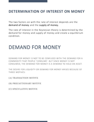 Keynes liquidity preference theory of interest rates and income ...